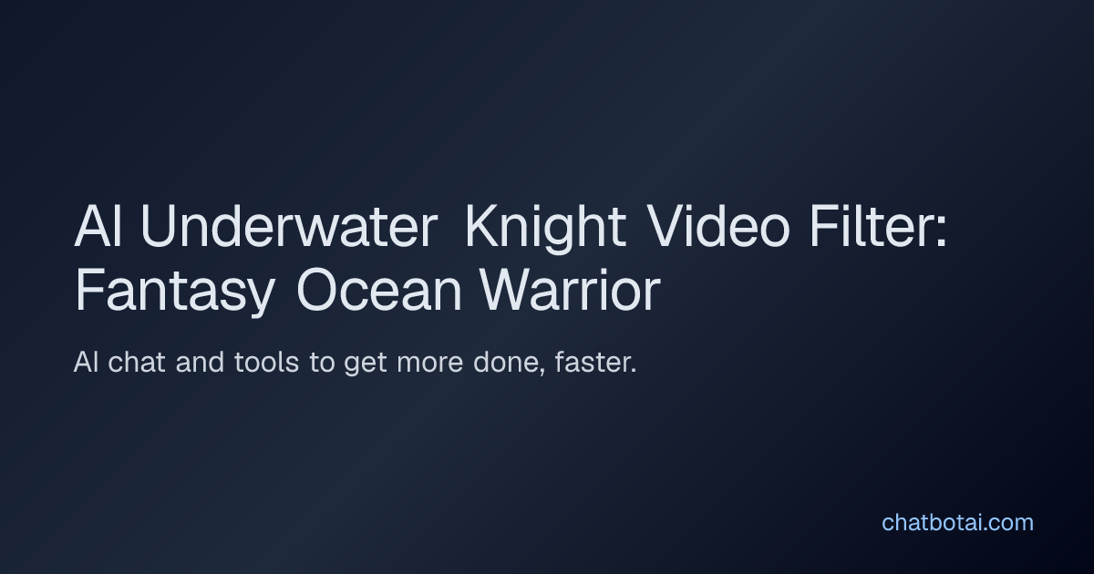 AI Underwater Knight Video Filter: Fantasy Ocean Warrior